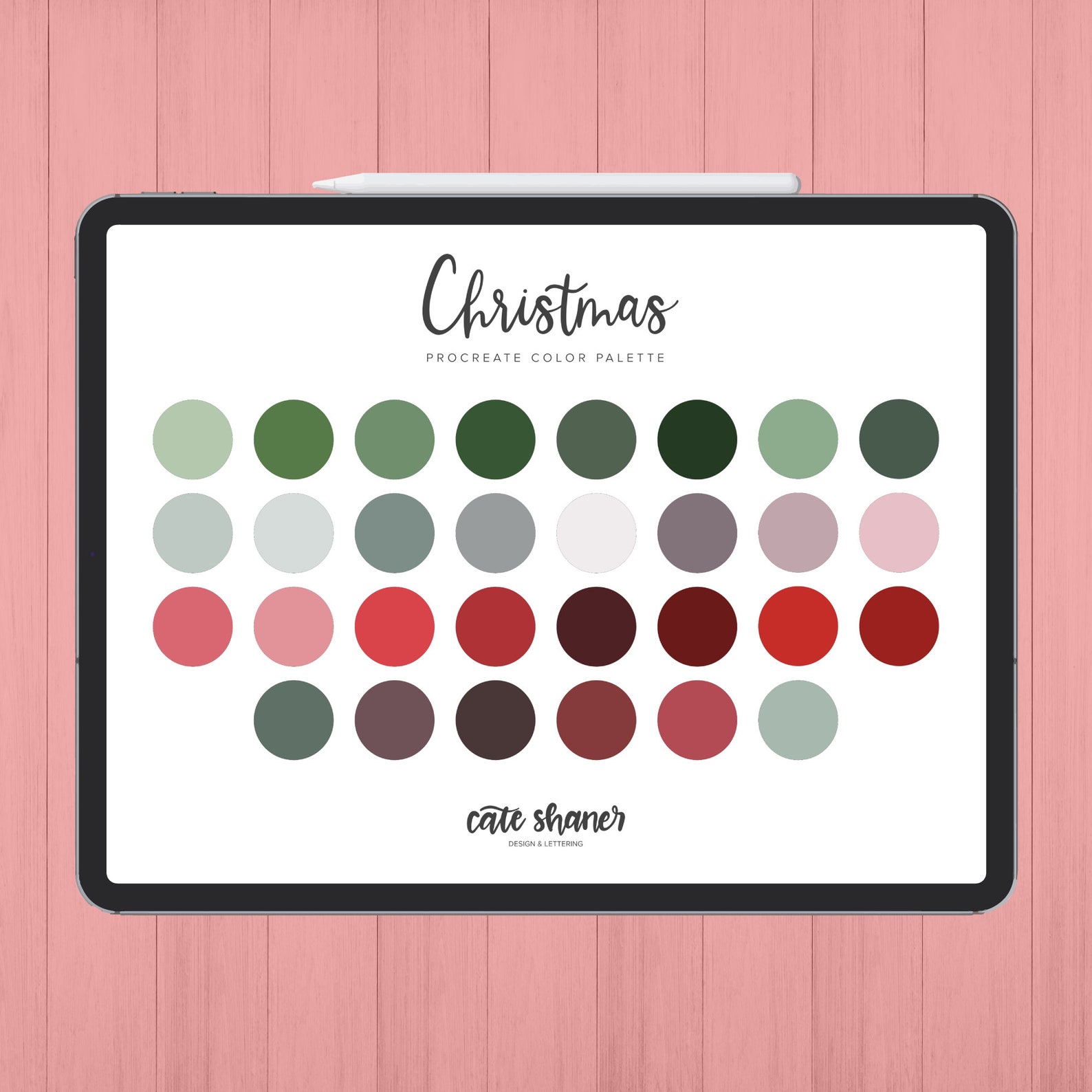 Christmas Procreate Color Palette | Christmas Color Palette | Instant ...
