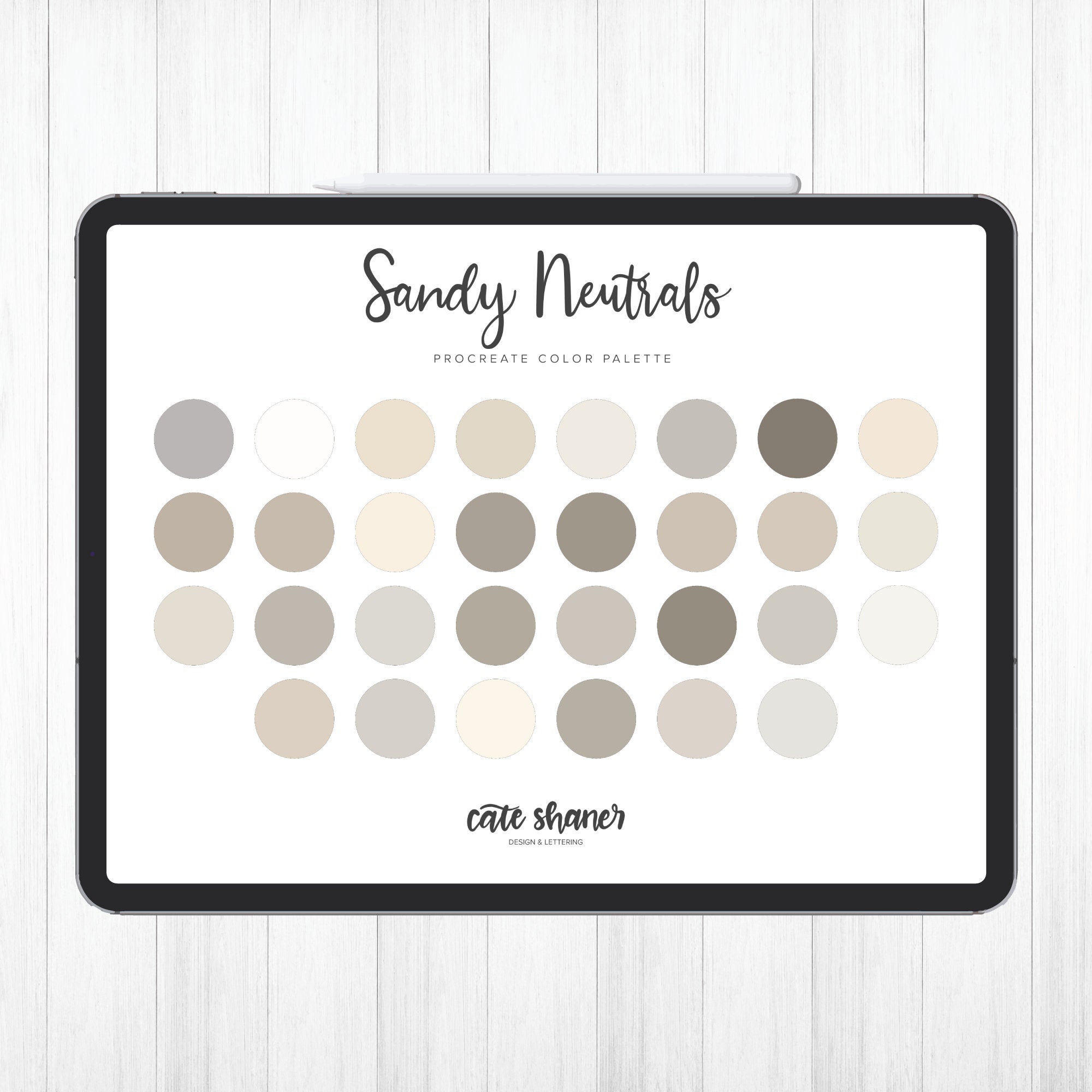 Sandy Neutrals Procreate Color Palette | Color Palette | Instant ...