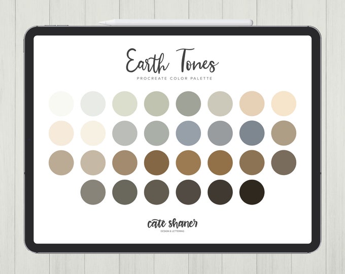 Earth Tone Colour Palette for Procreate - Etsy Finland