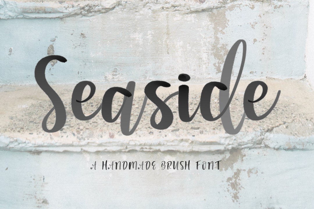 Seaside Font + Watercolor SVG | Procreate Font | Hand-lettered Font ...