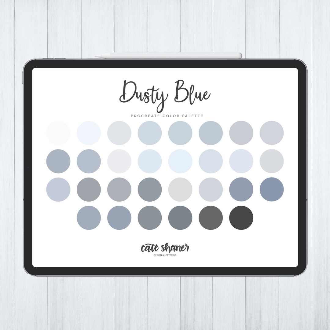 Dusty Blue Procreate Color Palette | Color Palette | Instant Download ...
