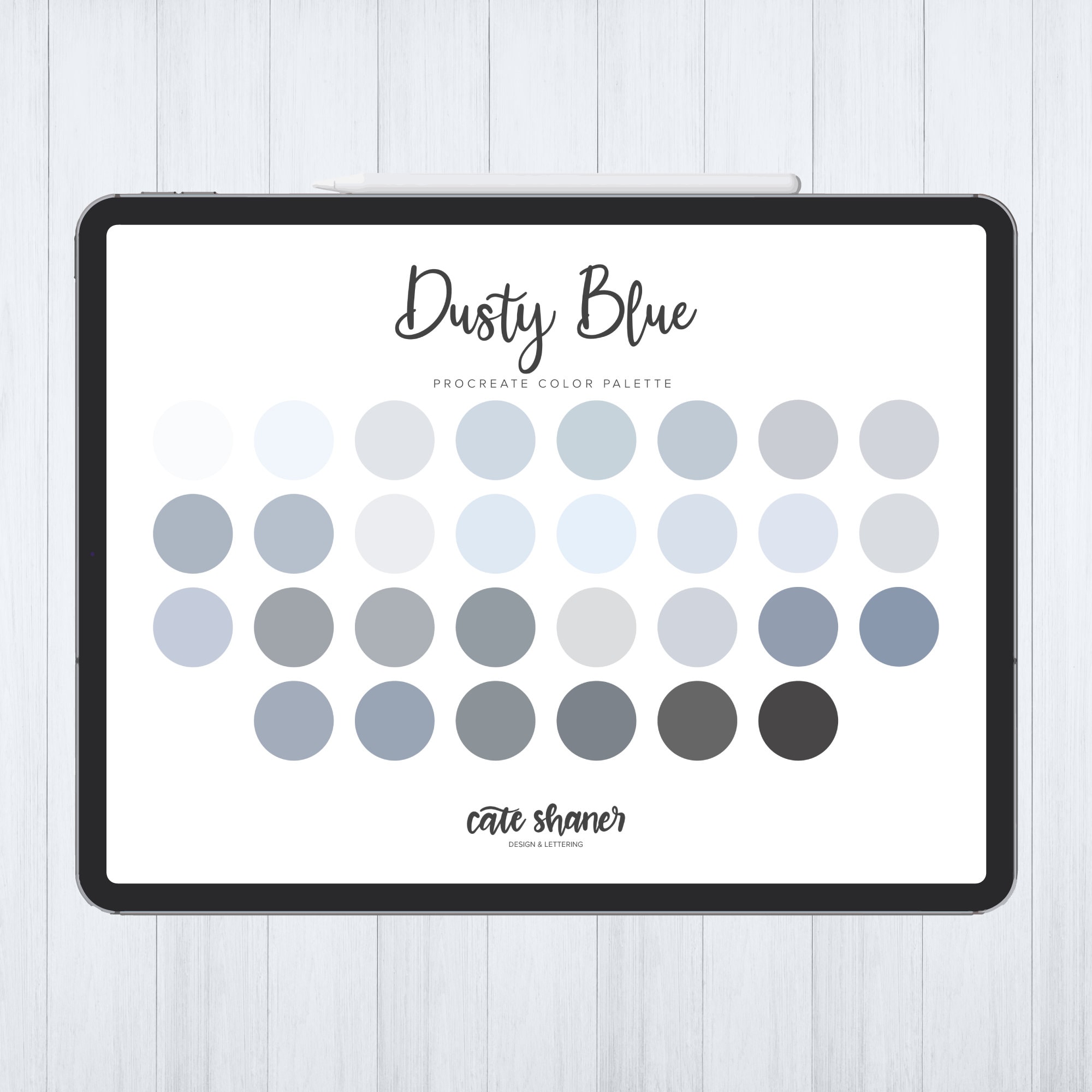 Dusty Blue Procreate Color Palette | Color Palette | Instant Download ...