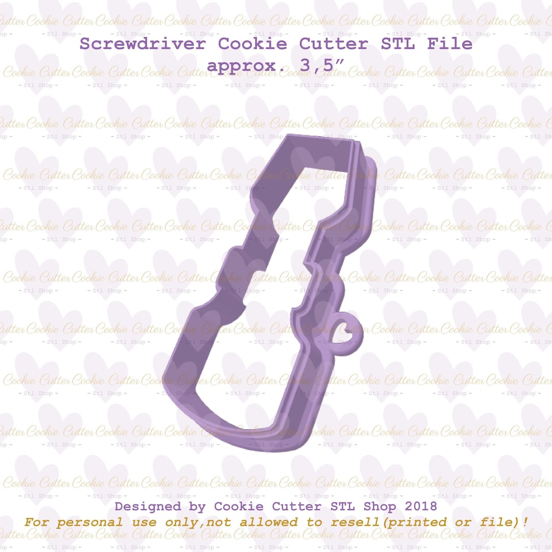 Screwdriver Cookie Cutter STL File - Etsy