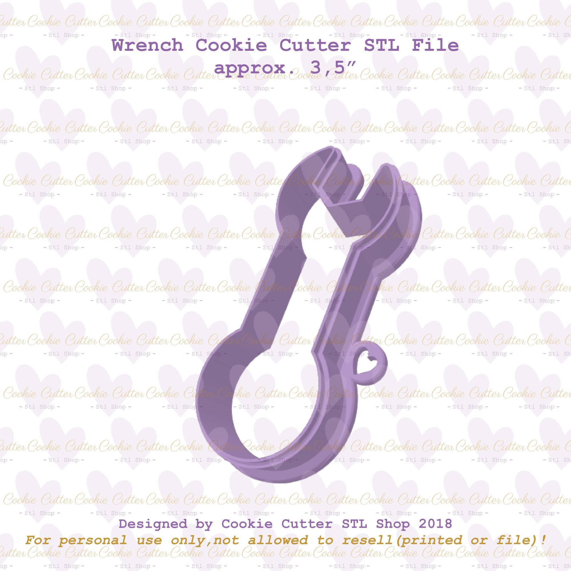 Wrench Cookie Cutter STL File - Etsy