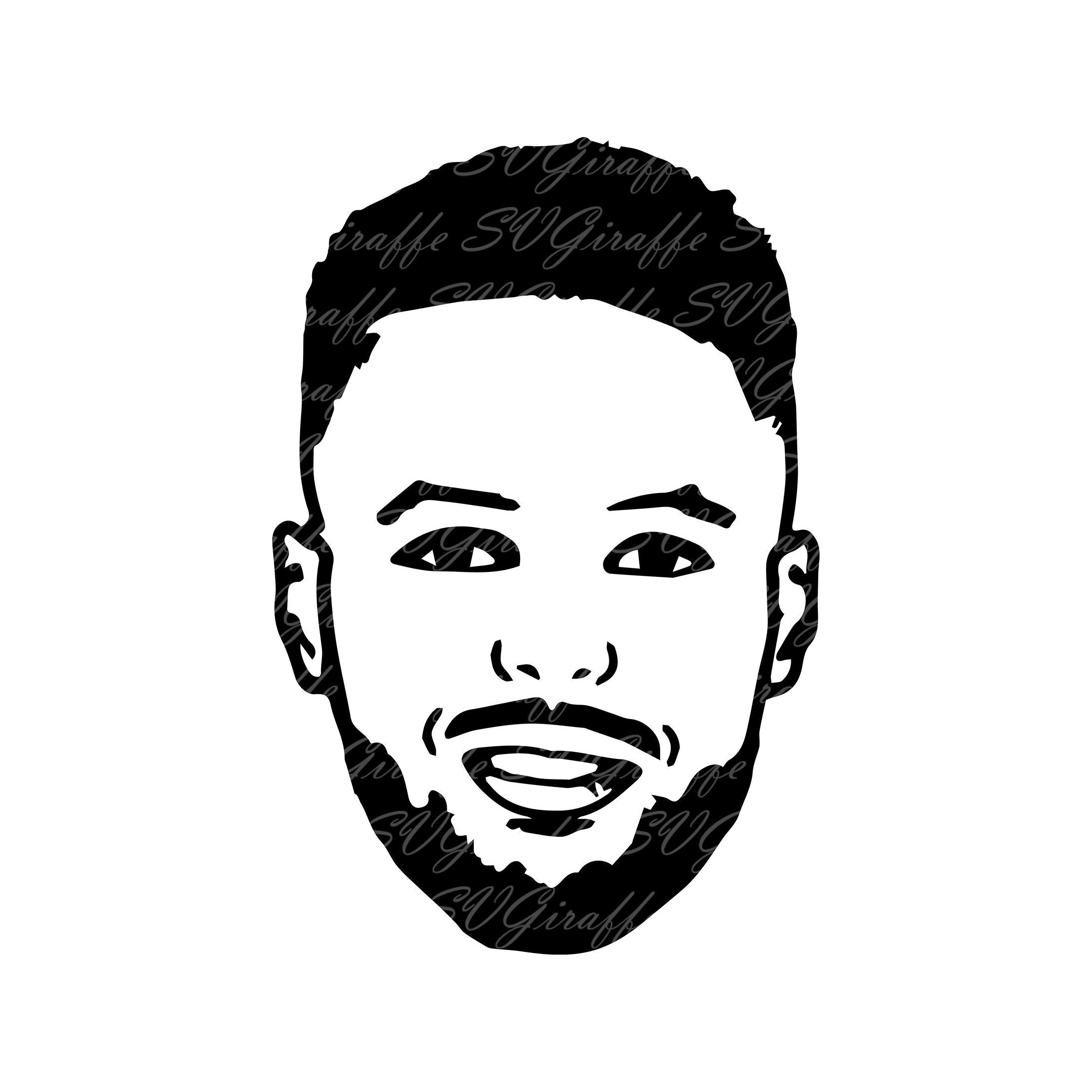 Steph Curry face SVG DXF PNG pdf jpg eps vector files | Etsy