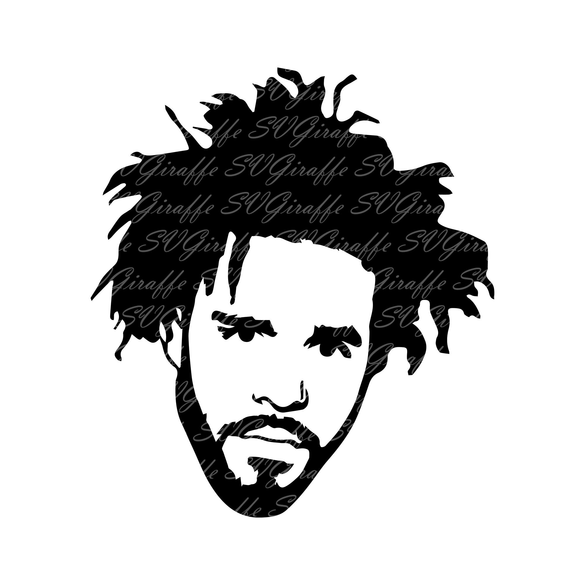 J. Cole SVG DXF PNG pdf jpg eps vector files J. Cole face | Etsy