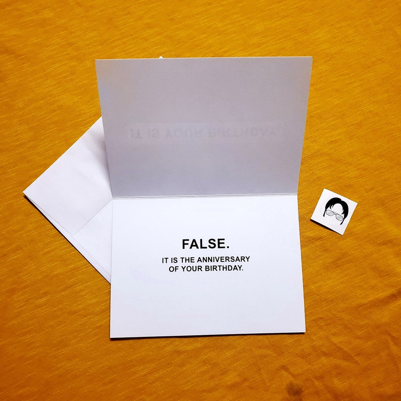 The Office BIRTHDAY CARD + STICKER - Single - It is Your Birthday - Etsy