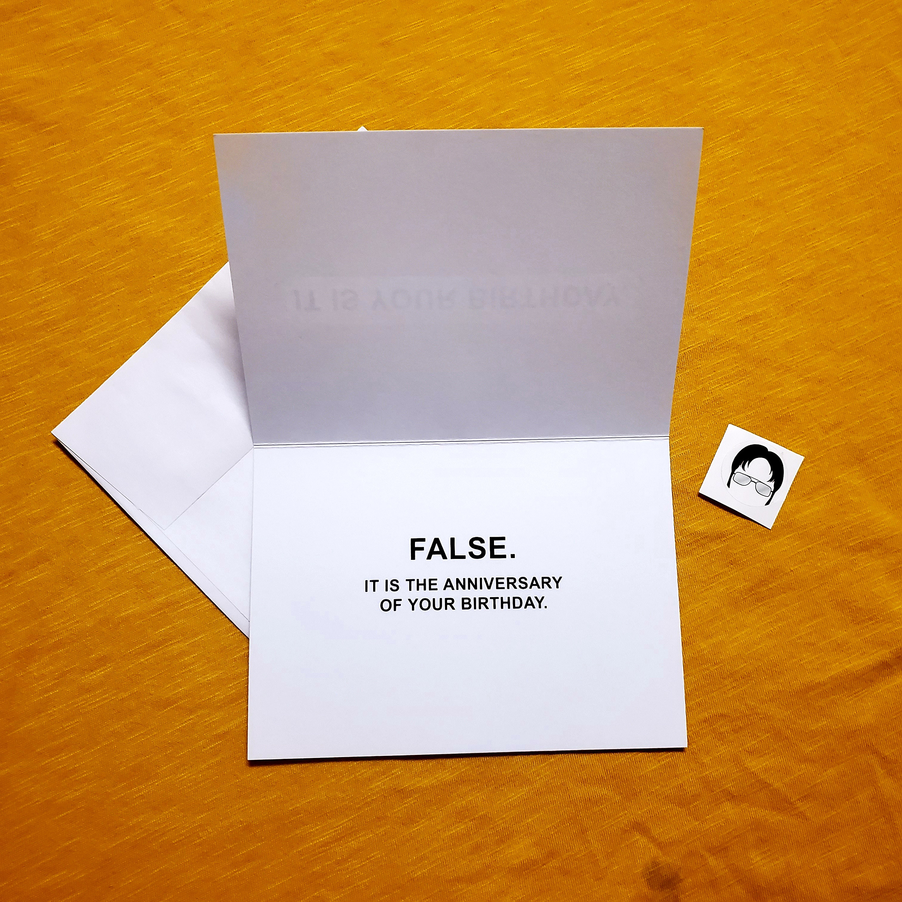 5 PACK: the Office BIRTHDAY Card + STICKER - Single - It is Your ...