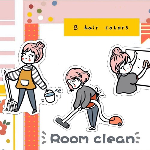 Pk56-cleaning Day Planner Sticker House Clean Sticker - Etsy