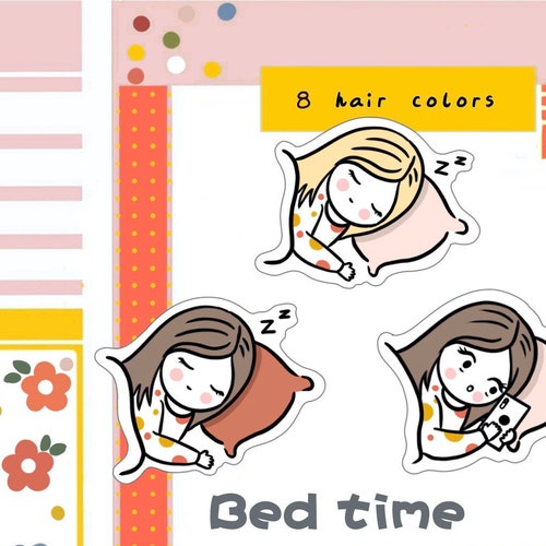 Pk45-bed Time Sleeping Sticker Planner Sticker Nap Sticker - Etsy