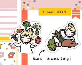 Healthy Eating Stickers - Etsy