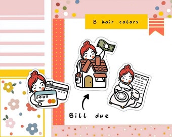 60 Medical Bill Payment Reminder Planner Stickers, Happy Planner Bill ...