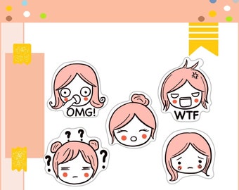 Face Expression Stickers - Etsy