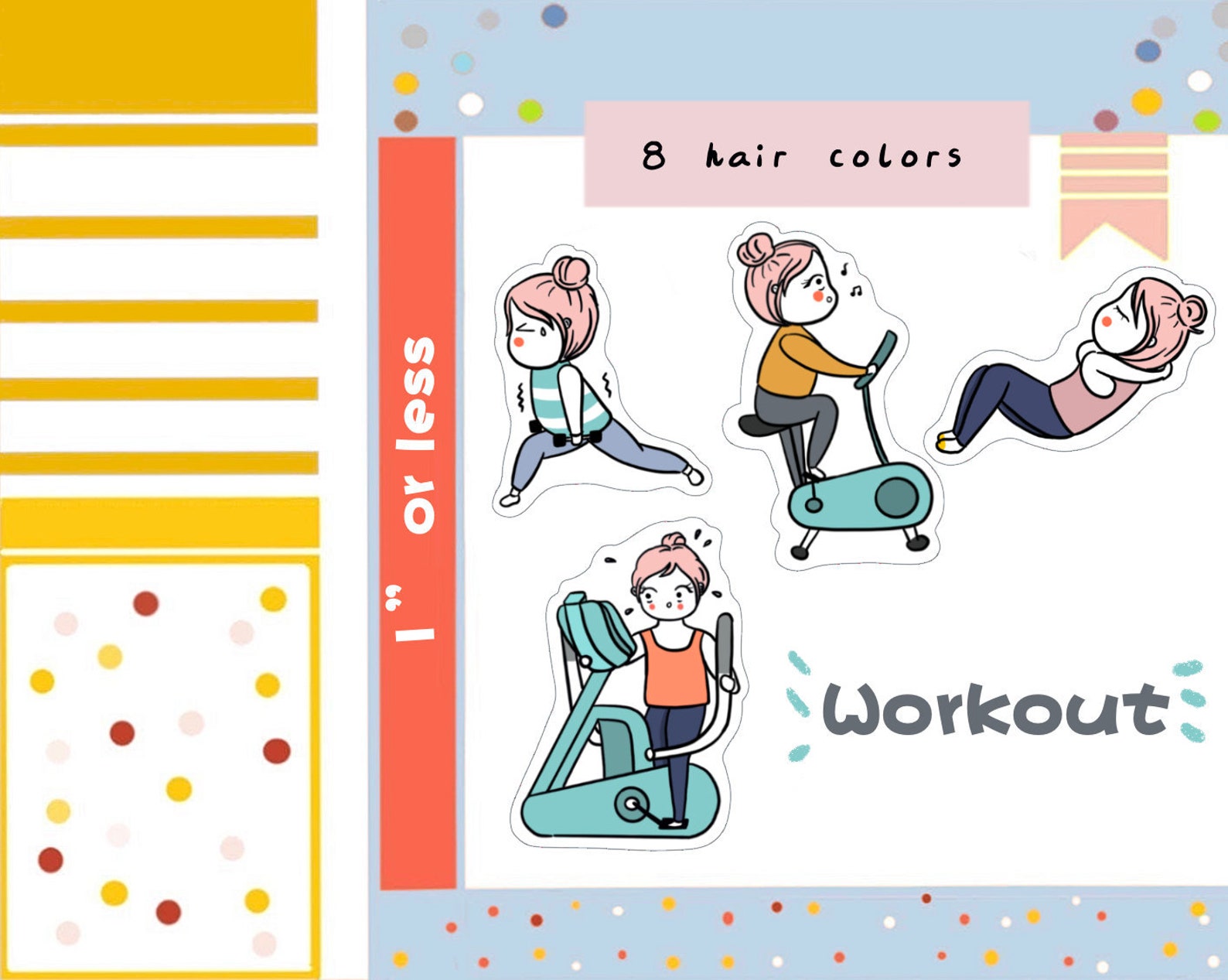 Pk54-work Out Sticker Planner Sticker Exercise Sticker - Etsy Canada