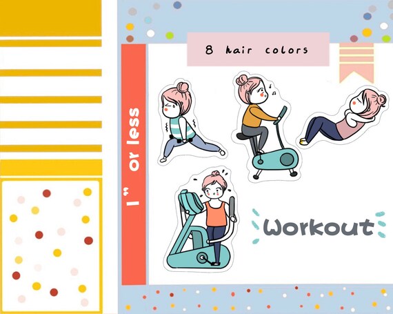 Pk54-work Out Sticker Planner Sticker Exercise Sticker | Etsy Canada