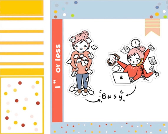 Pk47-busy Day Planner Sticker Work Sticker Study Sticker - Etsy