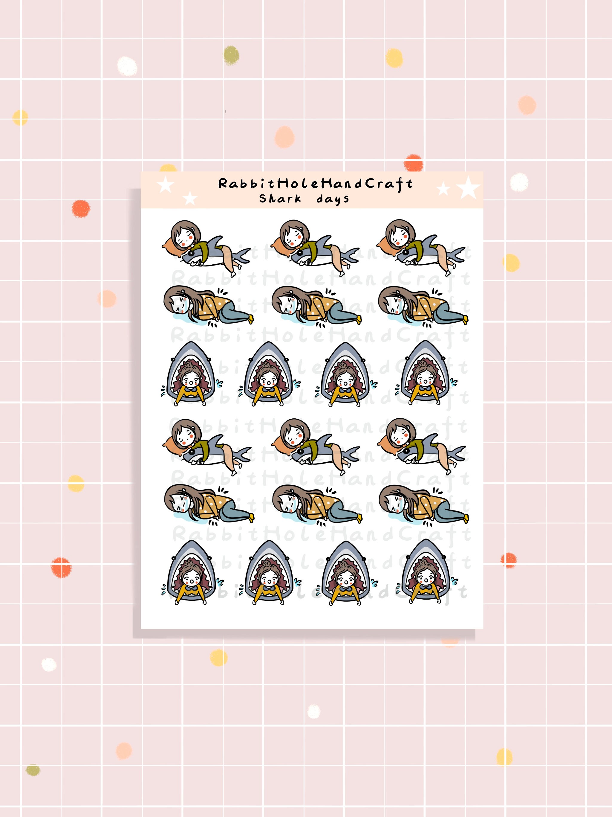 Pk66-period Sticker Shark Week Period Emotion Sticker - Etsy