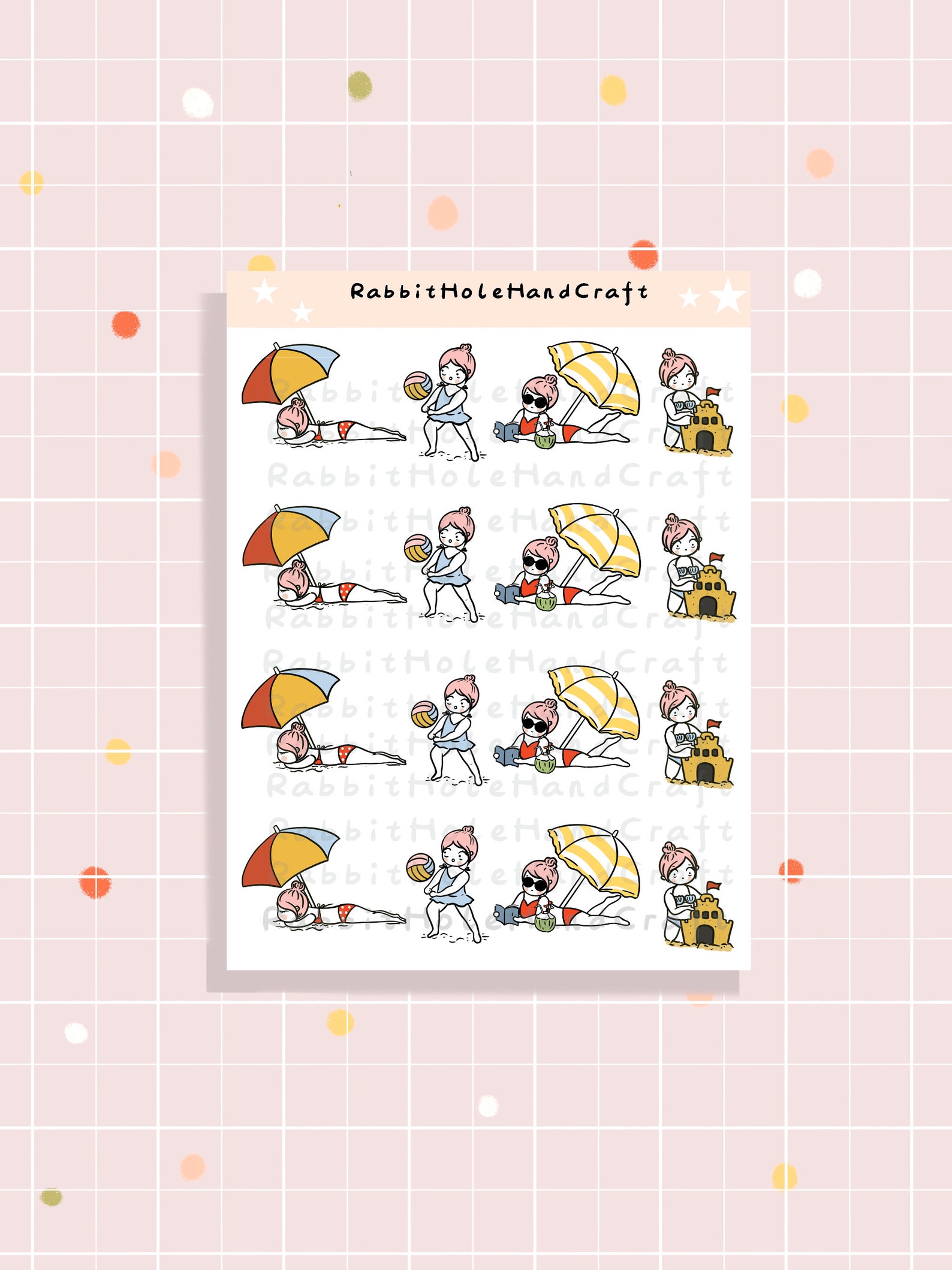 Pk93-beach Day Planner Stickers, Summer Theme (non-removable) - Etsy