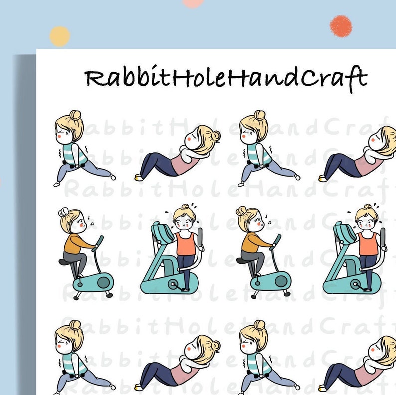 Pk54-work Out Sticker Planner Sticker Exercise Sticker - Etsy Canada
