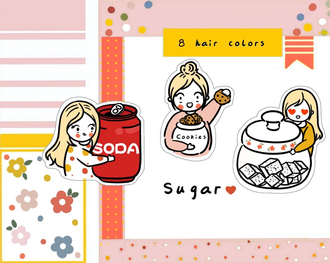 Pk102-sugar Day, Treat Day Stickers, Sugar Lover, Diet Stickers ...