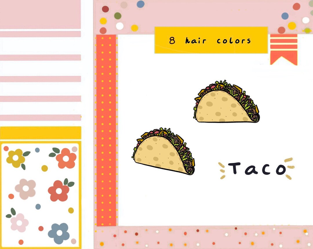 Ci009-taco Icon, Planner Sticker, Food Stickers - Etsy
