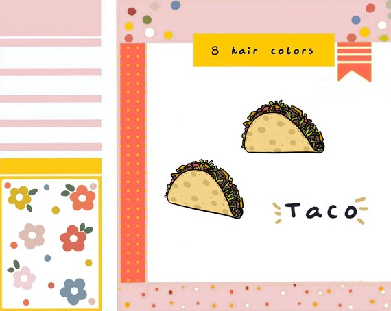 Ci009-taco Icon Planner Sticker Food Stickers - Etsy