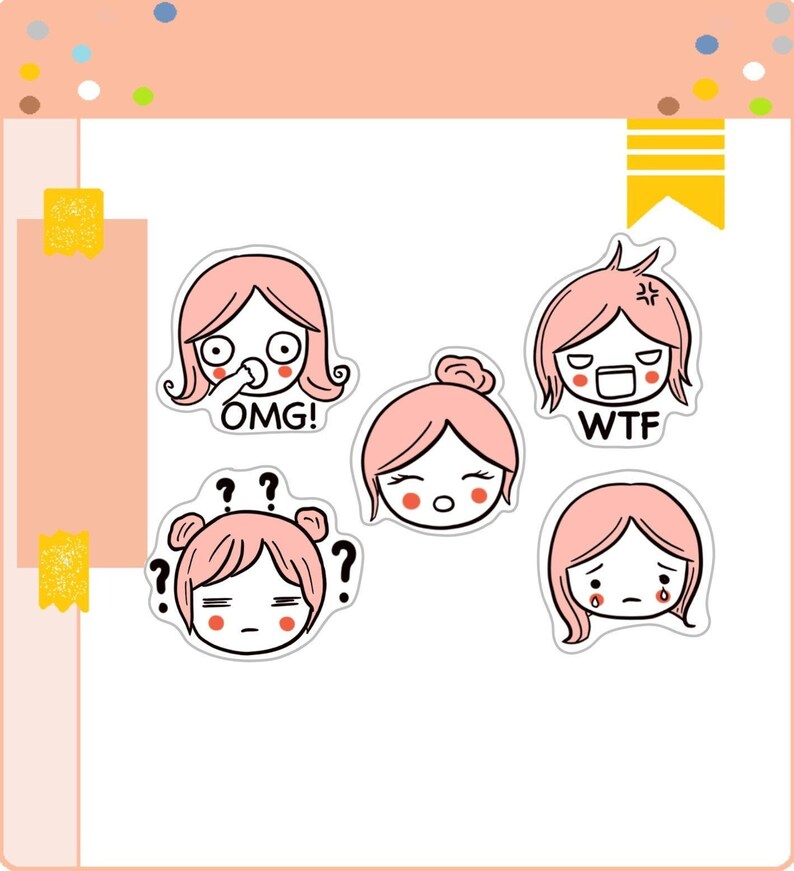 PK008-Face Expression stickers emotion planner stickers | Etsy