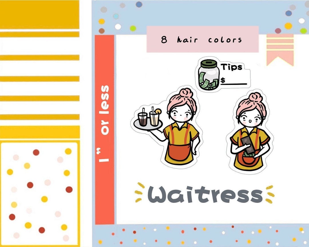 Waitress Planner Stickers, Journaling Stickers, Work Stickers - Etsy