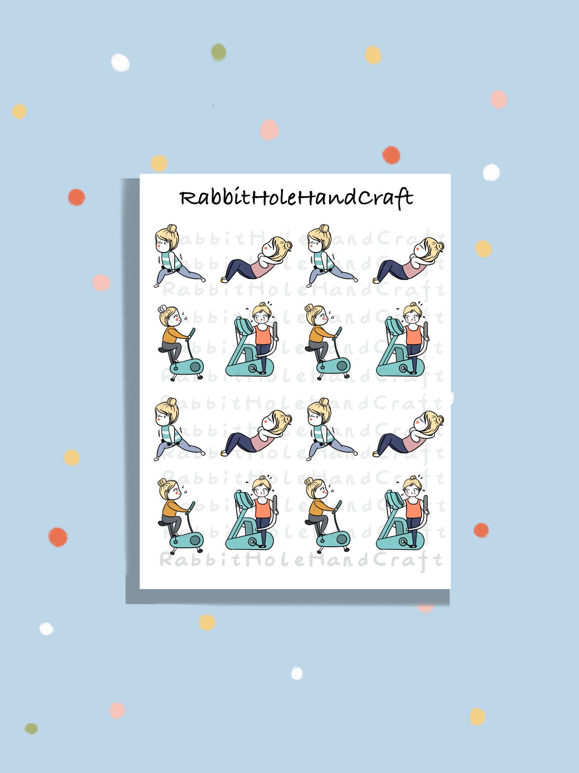 Pk54-work Out Sticker Planner Sticker Exercise Sticker - Etsy Canada
