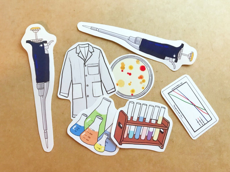 Lab day stickers laboratory equipment stickers school stickers | Etsy