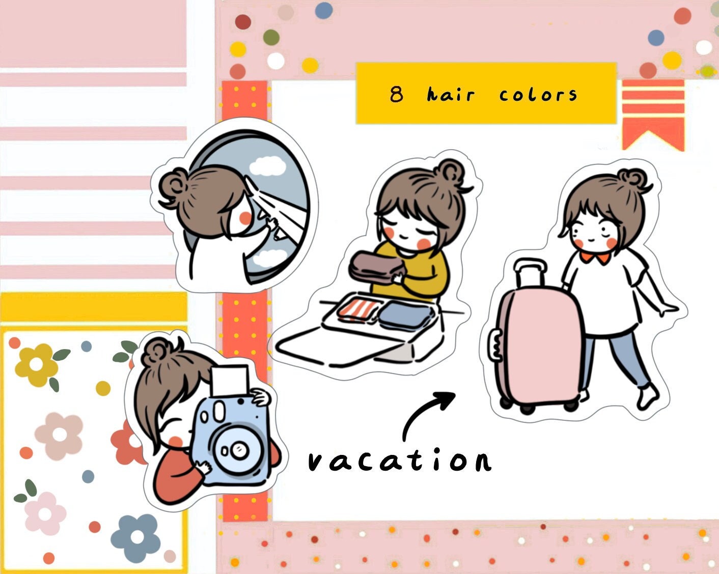 Pk135-vacation Stickers Travel Packing Stickers Airplane - Etsy