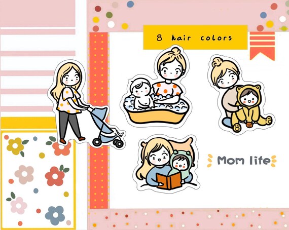Pk70-mom Life Planner Sticker Mom Sticker Kids Sticker. | Etsy