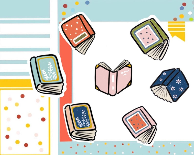 CI003-Cute book sticker planner stickers journal sticker | Etsy