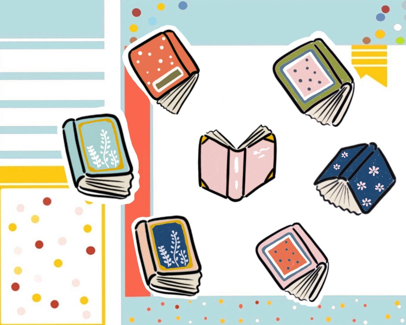 CI003-Cute book sticker planner stickers journal sticker | Etsy