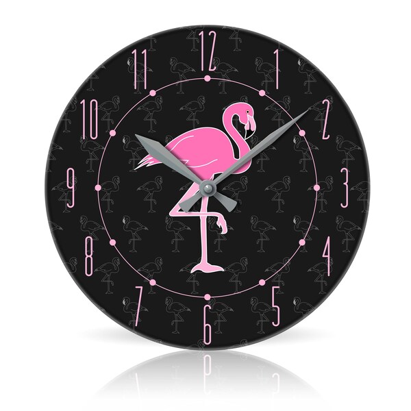 Pink Flamingo Clock - Etsy