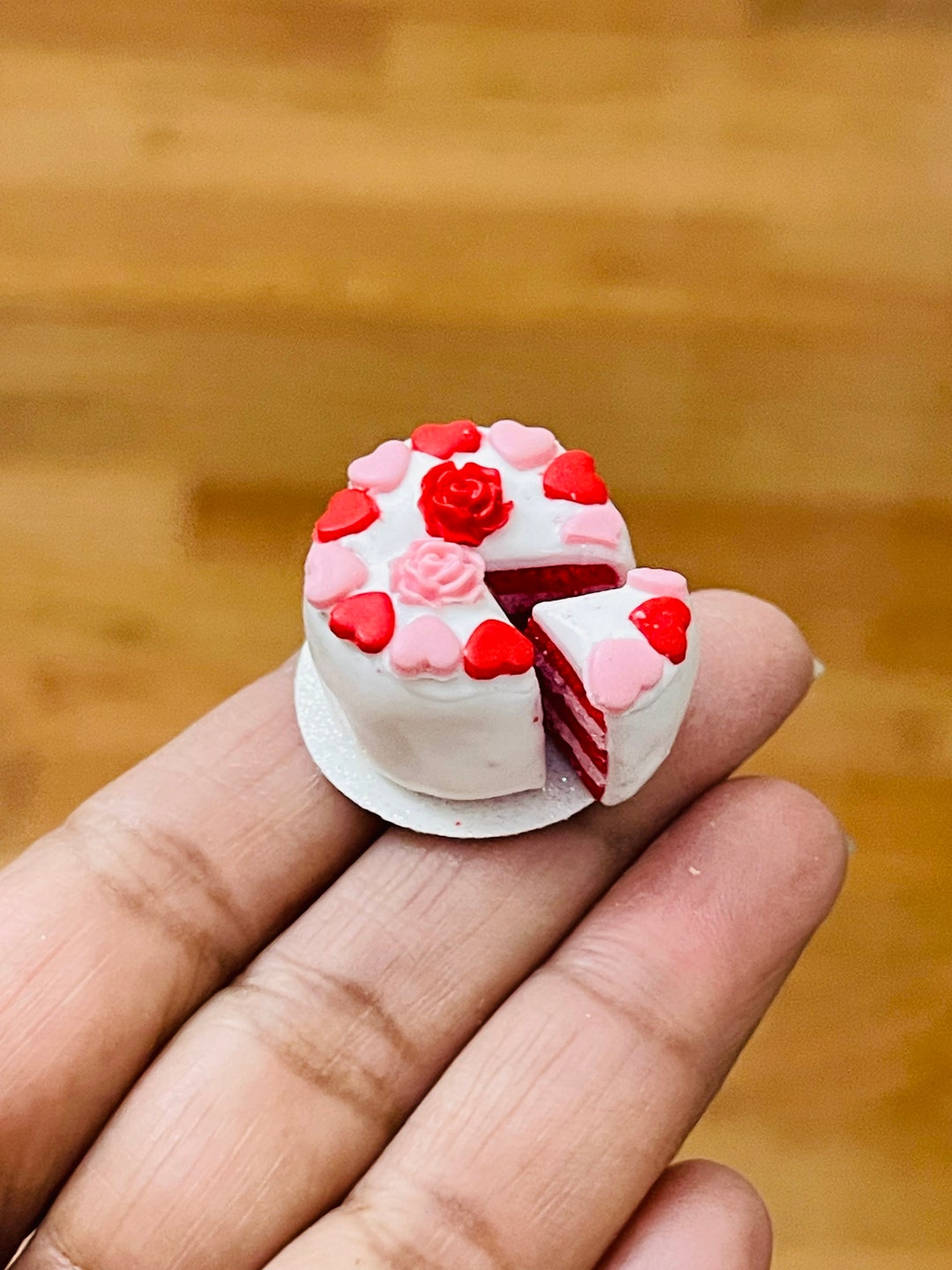 1 12 Dollhouse Miniature Valentines Day Cake Etsy