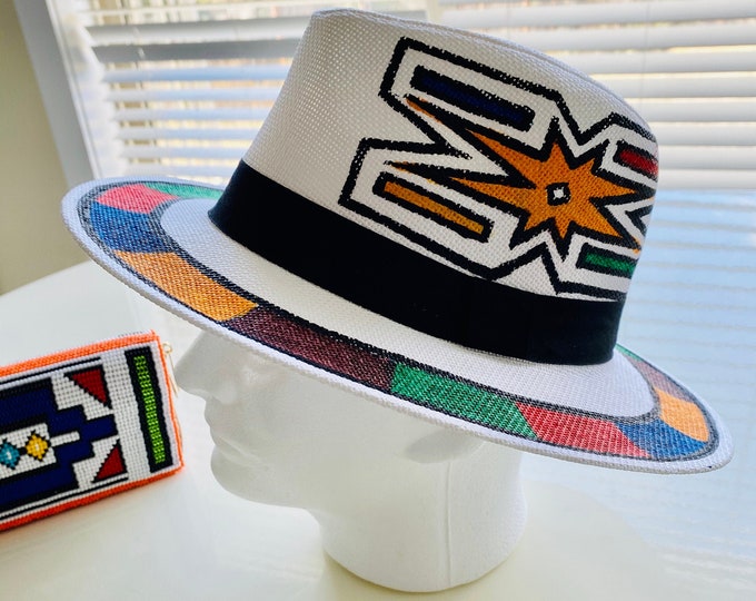 Unisex Hand Painted Fedora Hat - Ndebele Art - Etsy