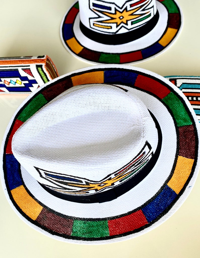 Unisex Hand Painted Fedora Hat - Ndebele Art - Etsy