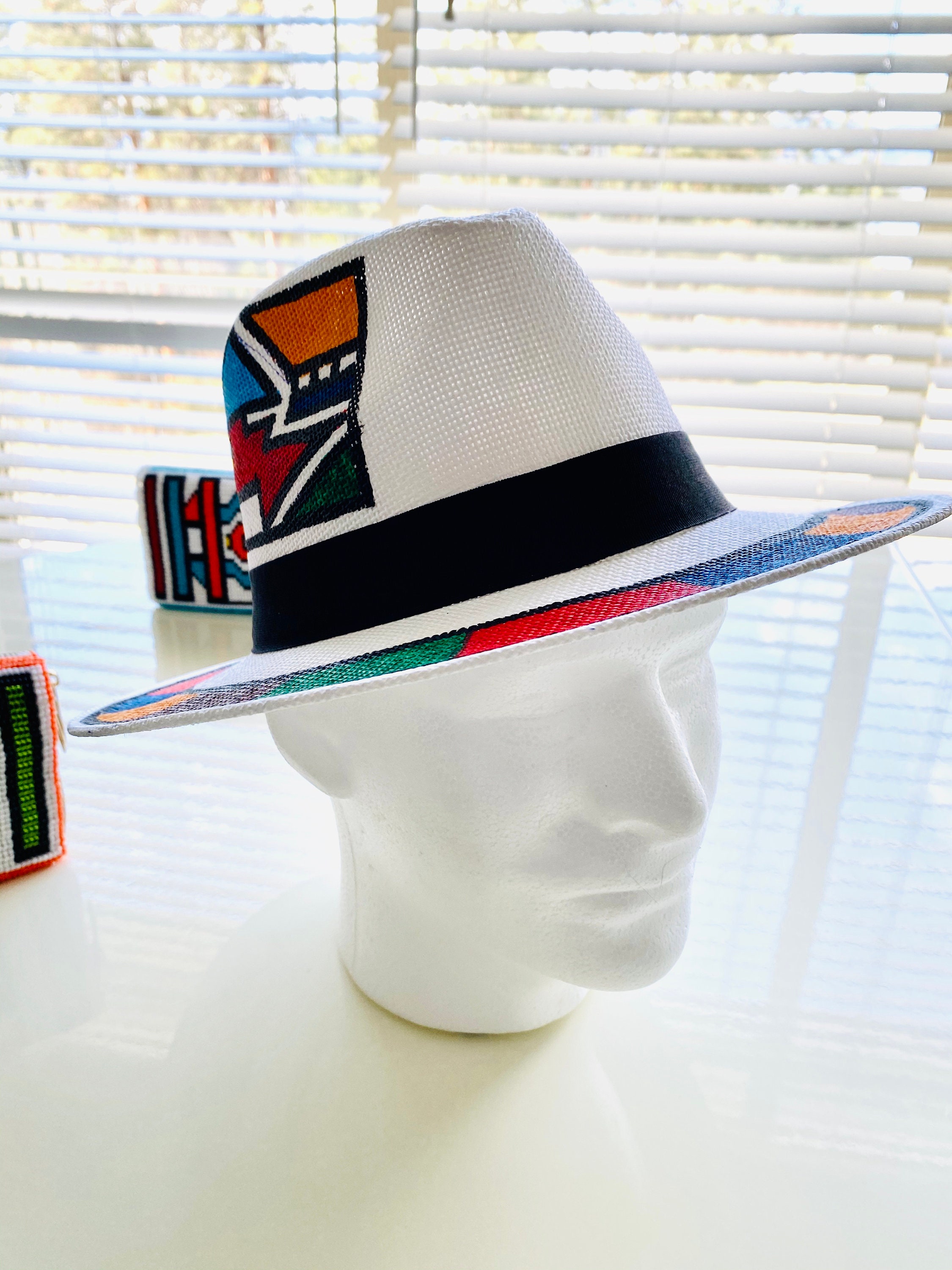 Unisex Hand Painted Fedora Hat - Ndebele Art - Etsy
