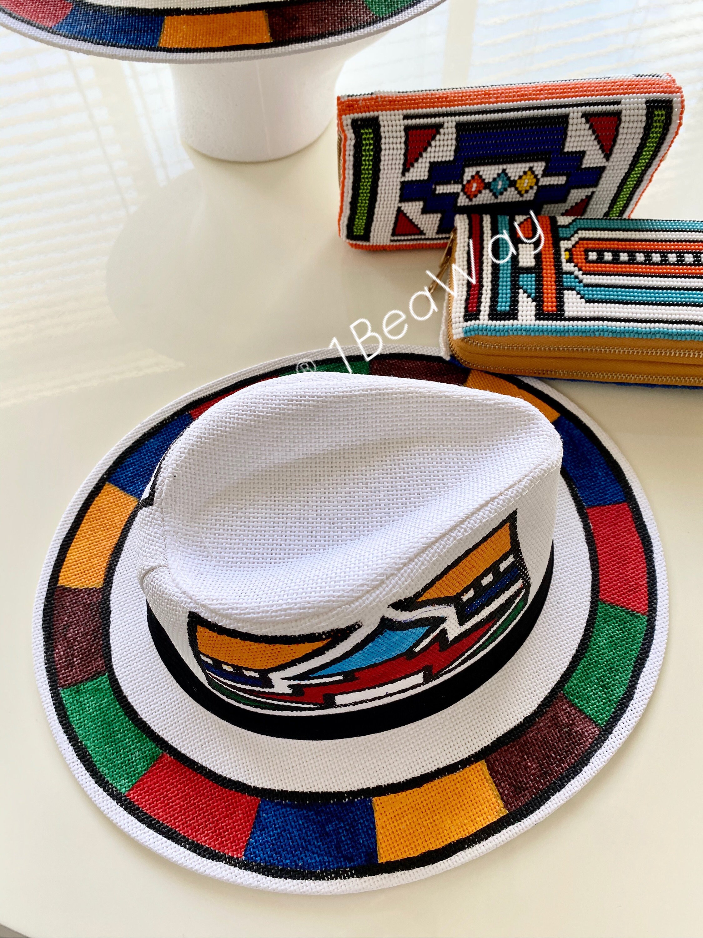 Unisex Hand Painted Fedora Hat - Ndebele Art - Etsy