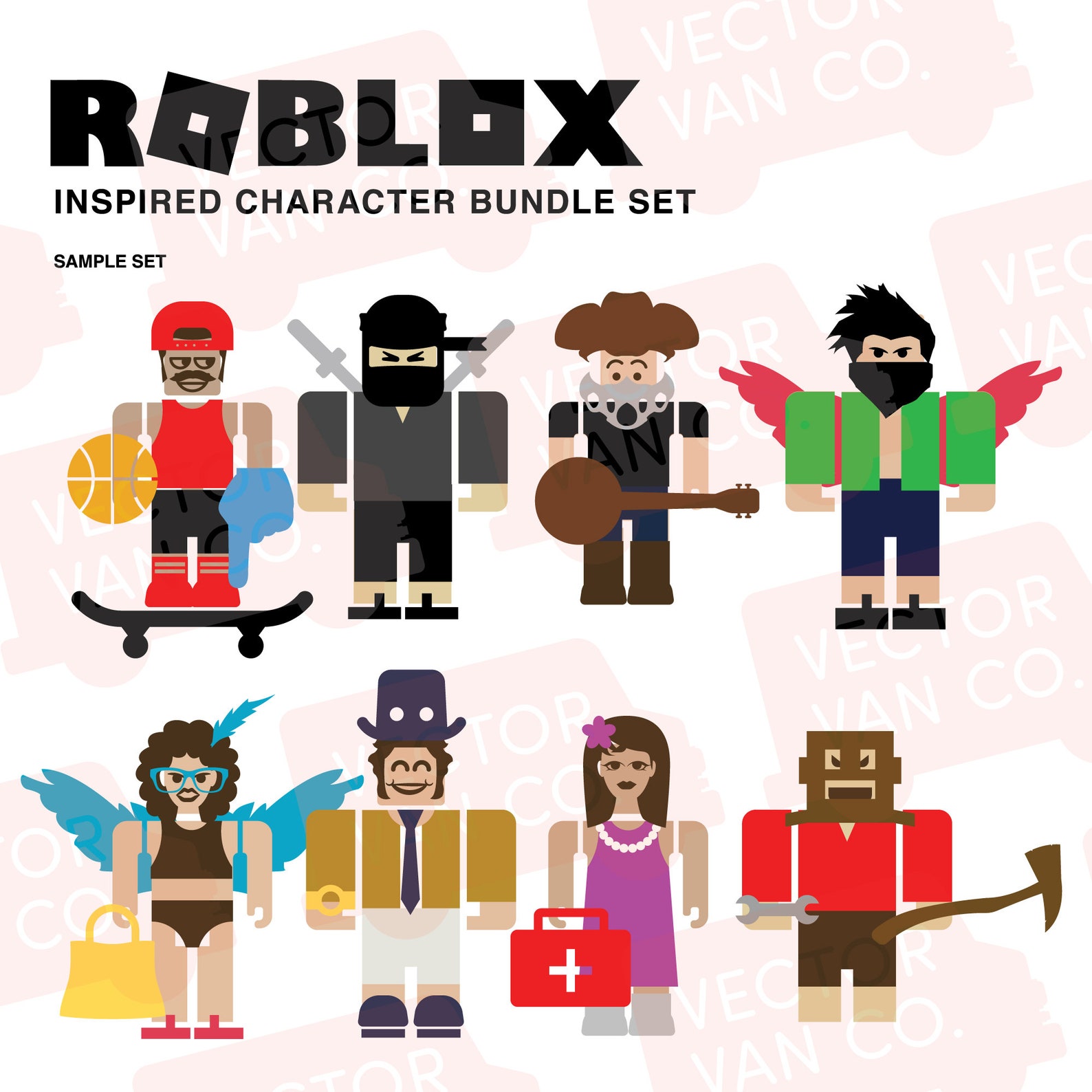 Roblox Svg Character Bundle Set- Roblox Emoji Svg - Roblox Cut File ...