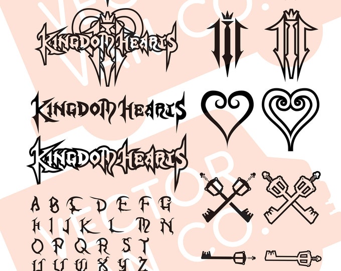 Kingdom Hearts Keyblades Heart Vector. File Comes in Ai, Eps, Pdf, and ...