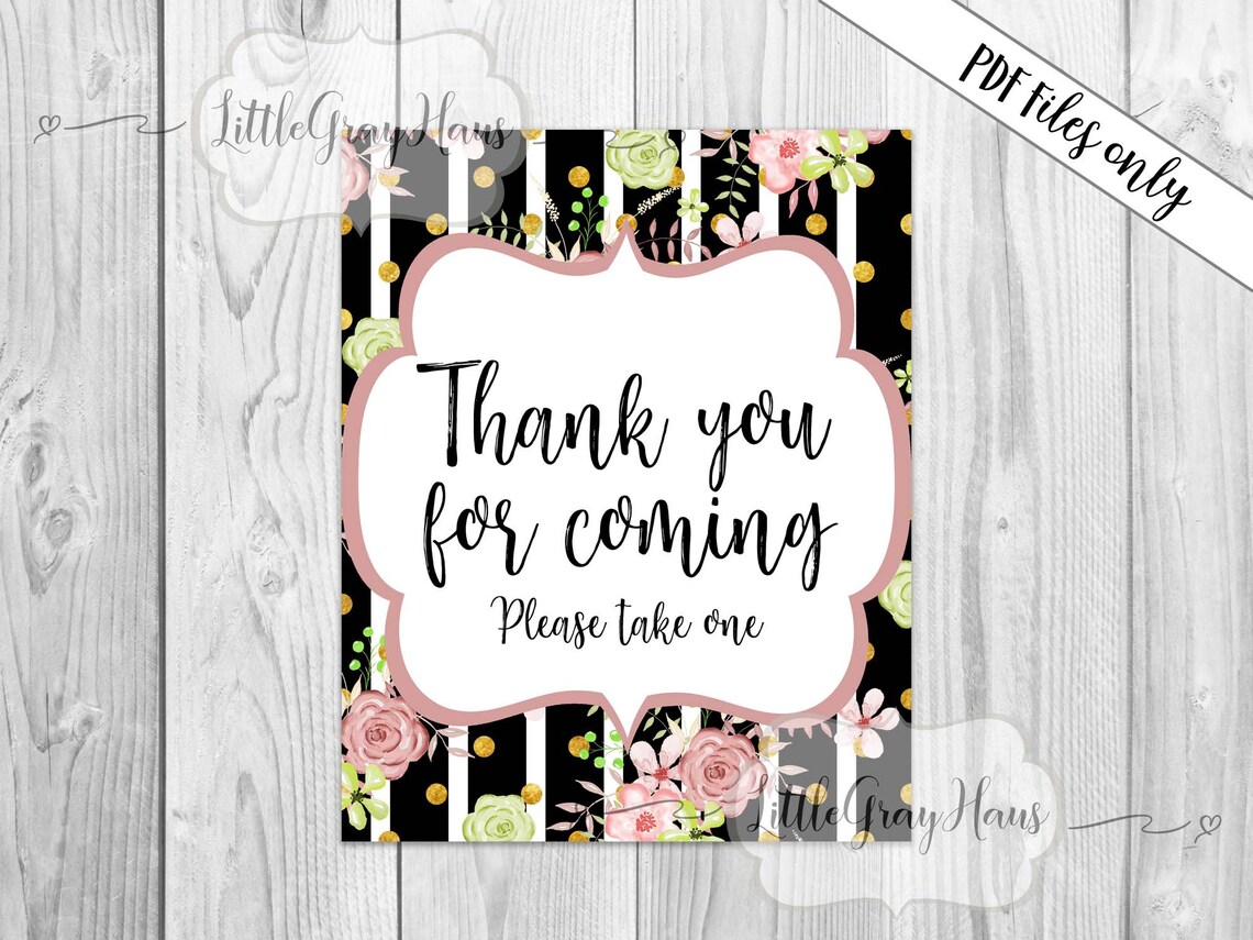 Thank You for Coming Sign, Party Prints, Party Supplies - Etsy