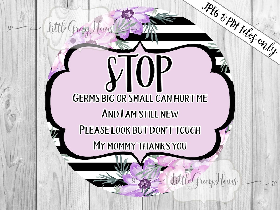 Printable Please Do Not Touch Baby Tag, NICU Baby Gift, Baby Shower ...