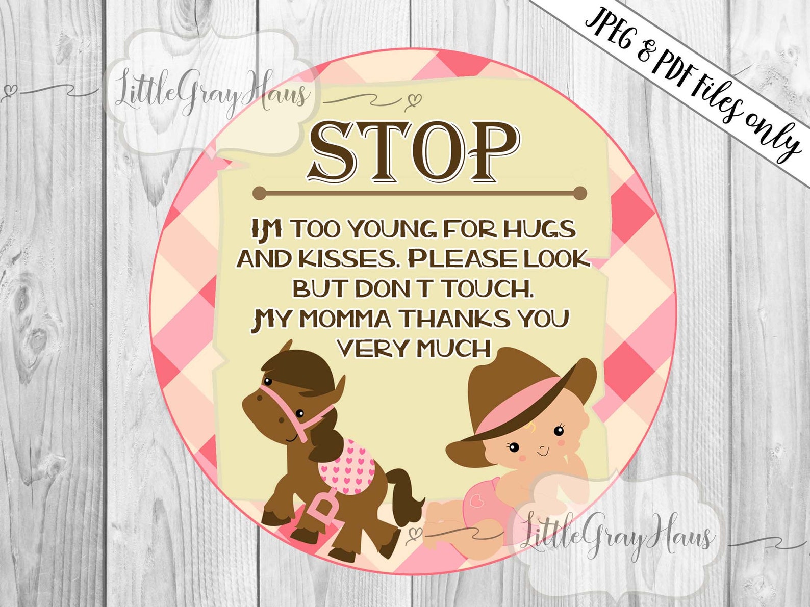 Printable Cowgirl Do Not Touch Baby Sign-newborn Baby Signs, Digital ...