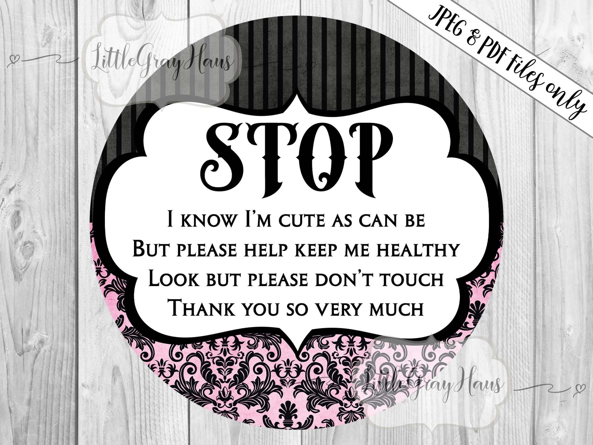 Printable Do Not Touch Baby Sign-newborn Baby Signs, Digital Download ...