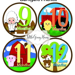 INSTANT Download-printable Round Monthly Infant Stickers, Baby Gift ...