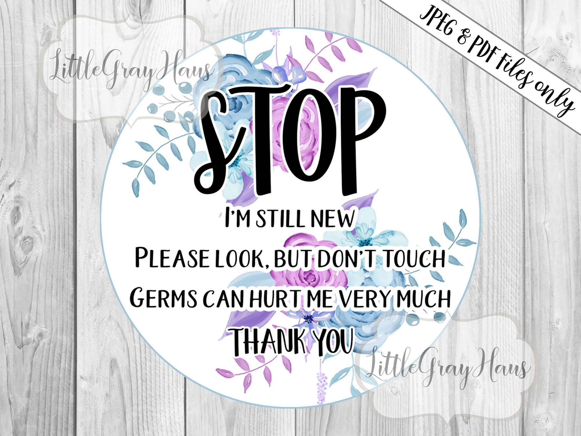 Printable Do Not Touch Baby Sign-newborn Baby Signs, Digital Download ...