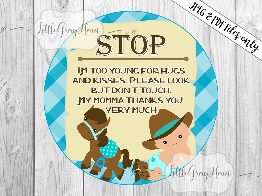 Baby Do Not Touch Signs, Printable Baby Tags-cowboy Do Not Touch Baby ...