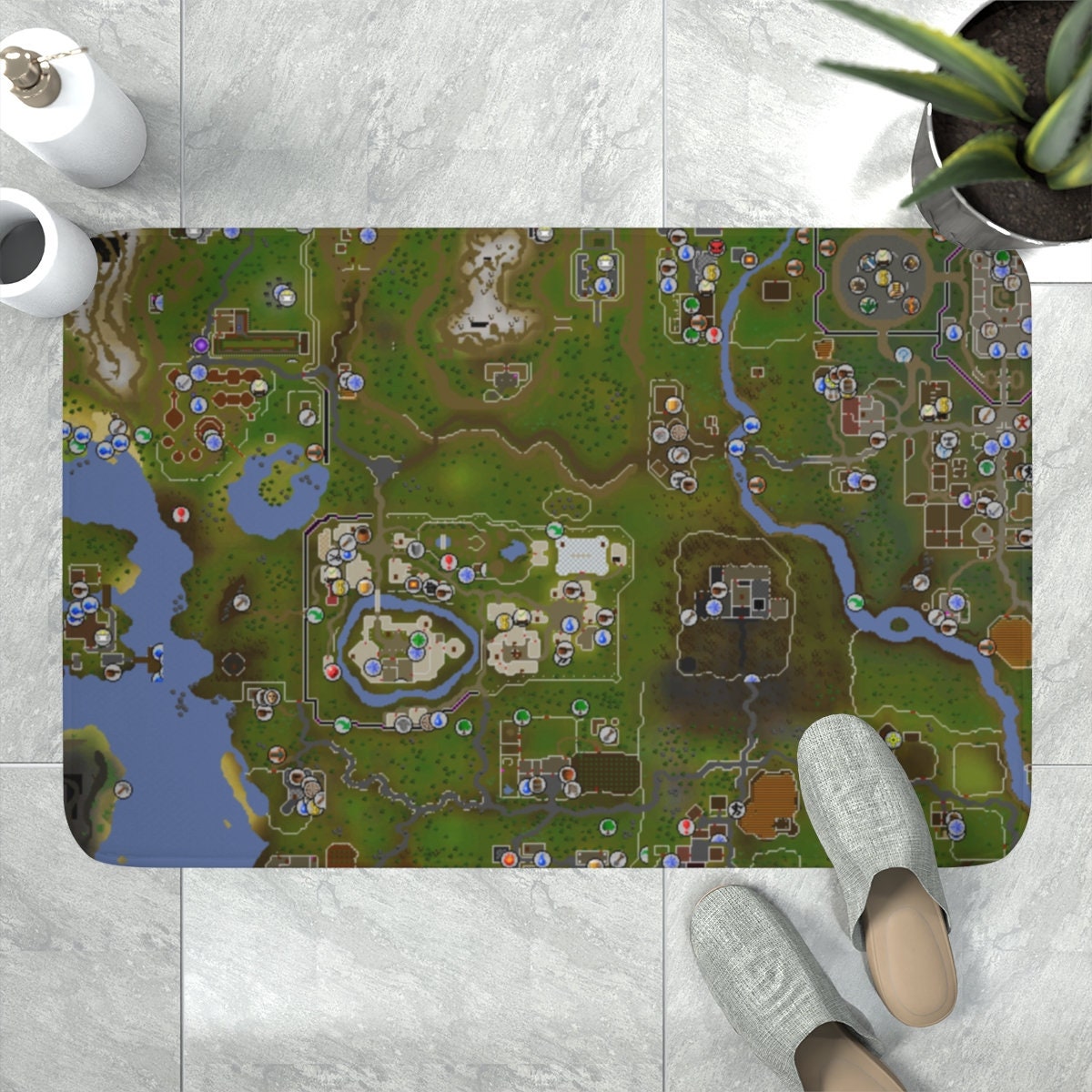 Old School Runescape Map Memory Foam Bath Mat - Etsy